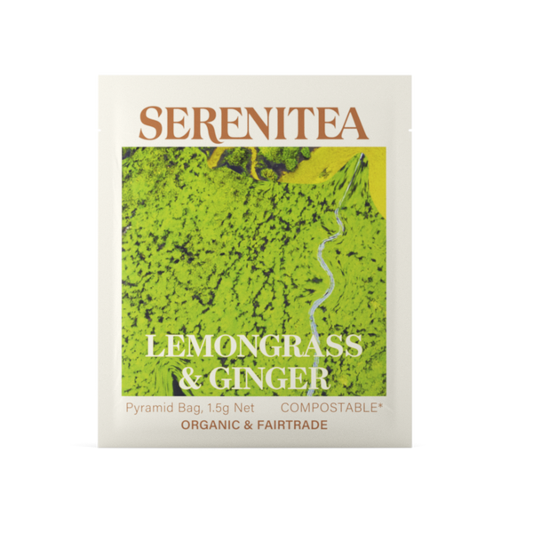 SereniTea Lemongrass & Ginger Pyramid Tea Bags - Coffico Coffee